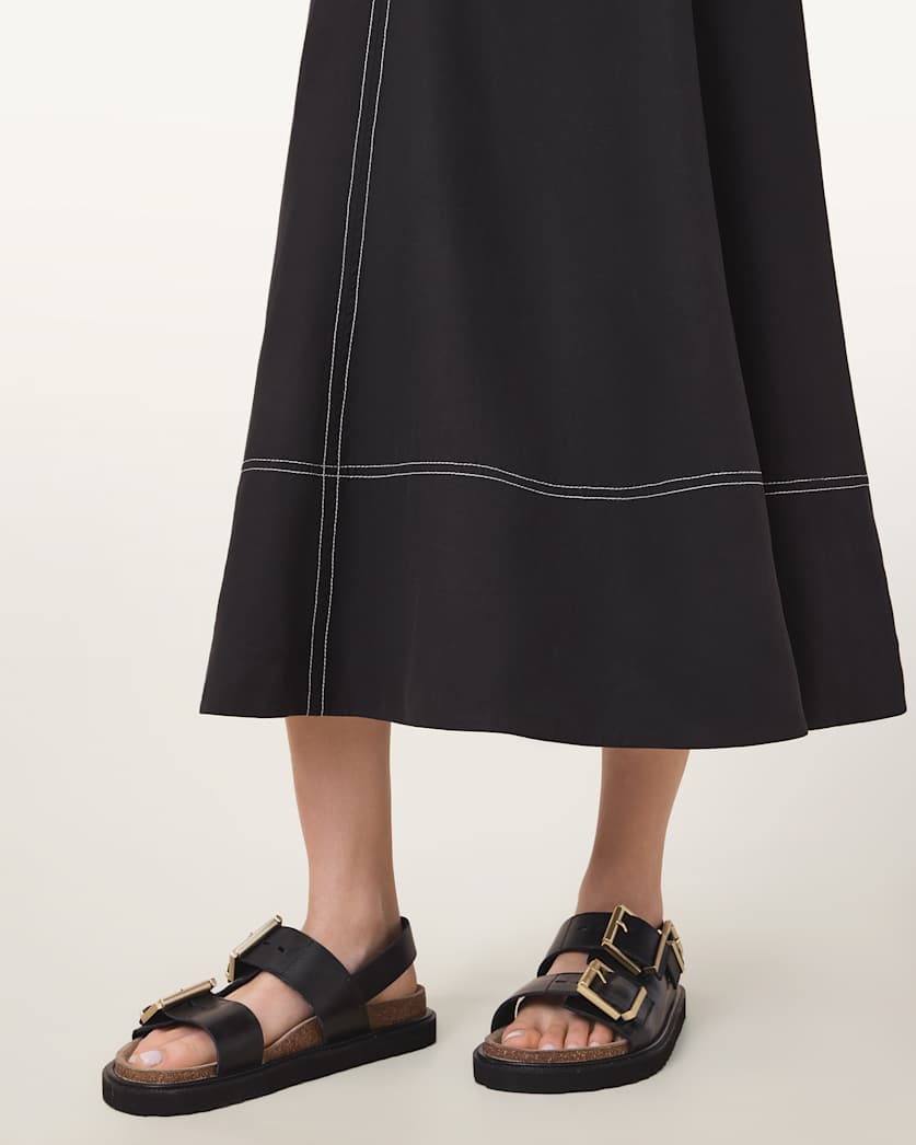 Isla Leather Sandals Black | ALLSAINTS